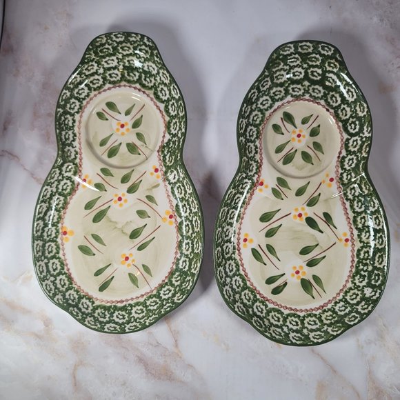 Temptations | Dining | Temptations Ovenware Green Leaves Avocado Shaped ...